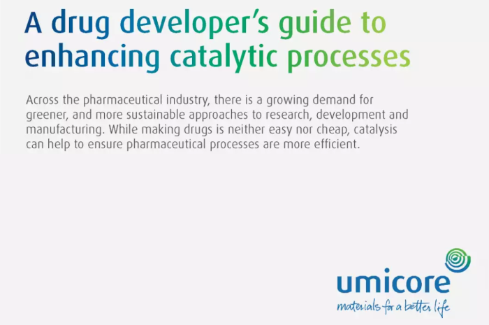 A drug developer's guide to enhancing catalytic processes | Umicore